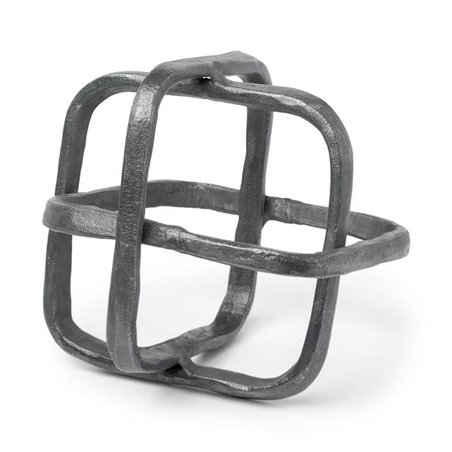 9 x 9 x 9 in. Silver Metal Cubed Shaped Link Sculpture - Walmart.com