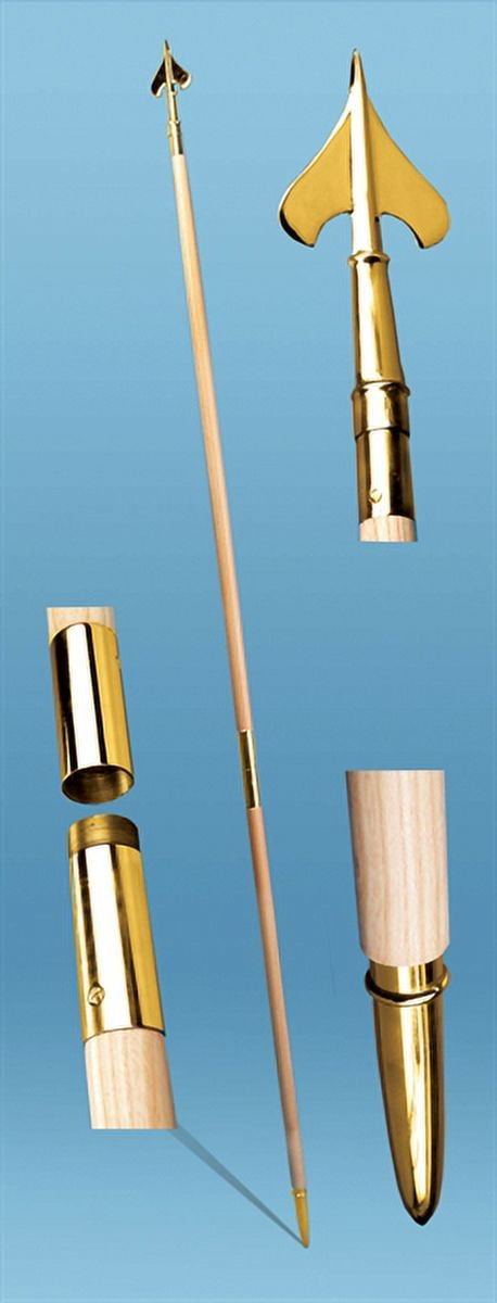 9'x1-1/4" ASH GUIDON POLE W/BRASS SPEAR, JOINTS AND FERRULE - Walmart.com