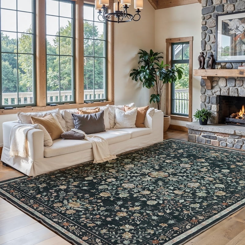 9'x12' Boho Area Rugs for Living Room, Machine Washable Area Rug with ...