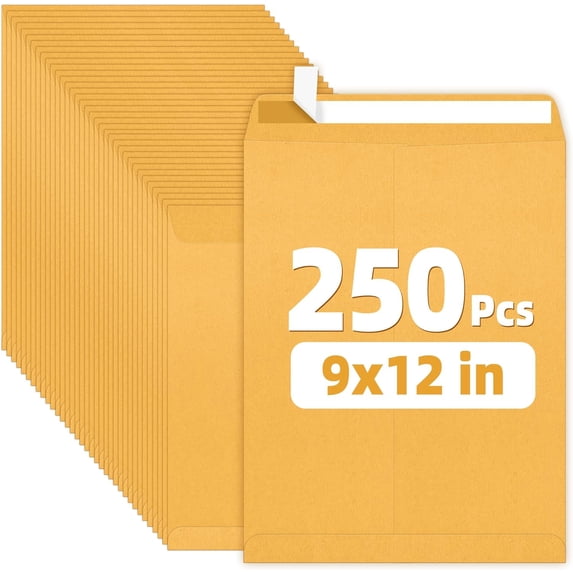 9 x12 Manilla Envelopes, 28lb Brown Kraft, Ultra Strong Quick-Seal ...