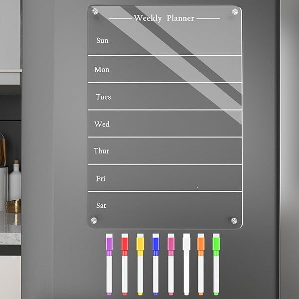 9"x13" Clear Weekly Meal Planner Magnetic Acrylic Board,Acrylic ...
