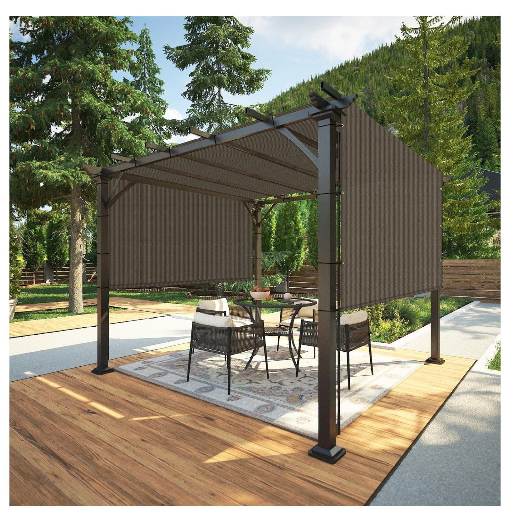 9'x16' Outdoor Pergola Replacement Shade Cover Canopy Privacy Patio ...