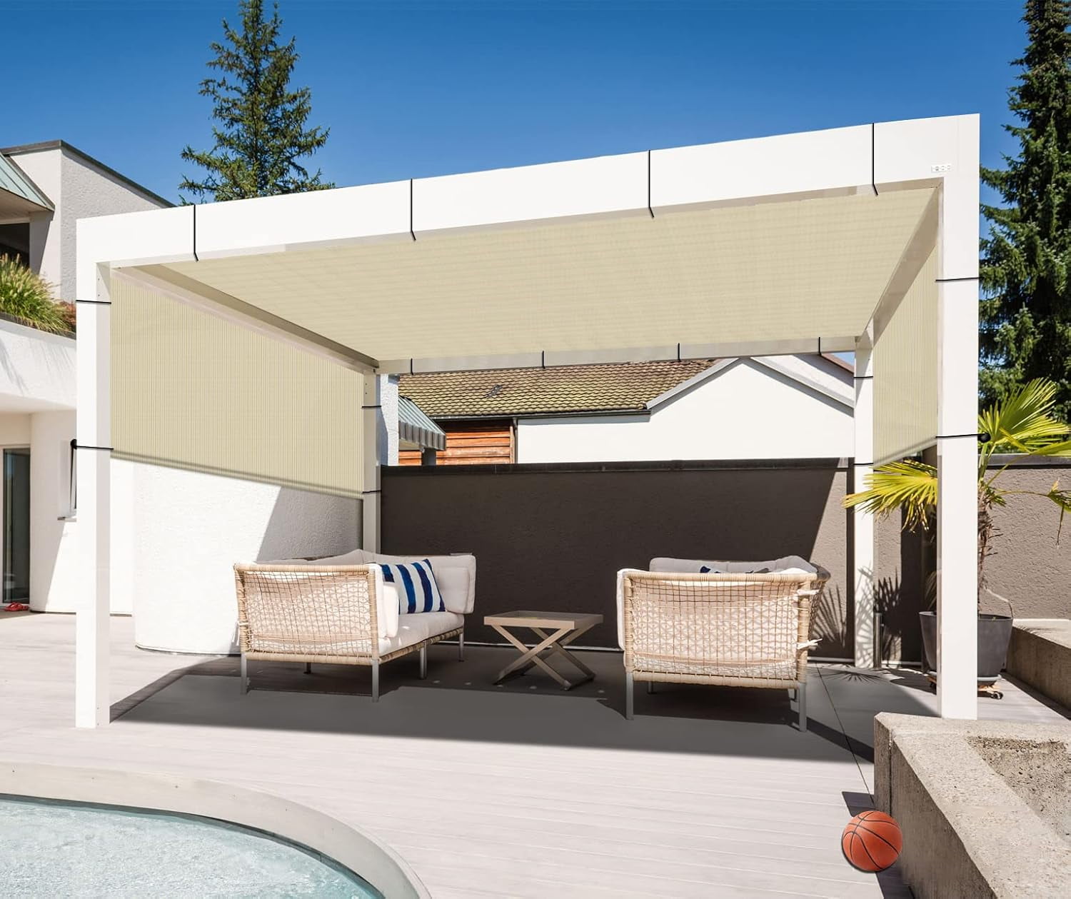 9'x16' Pergola Canopy Replacement Shade Cover Outdoor Sun Shade Cloth ...
