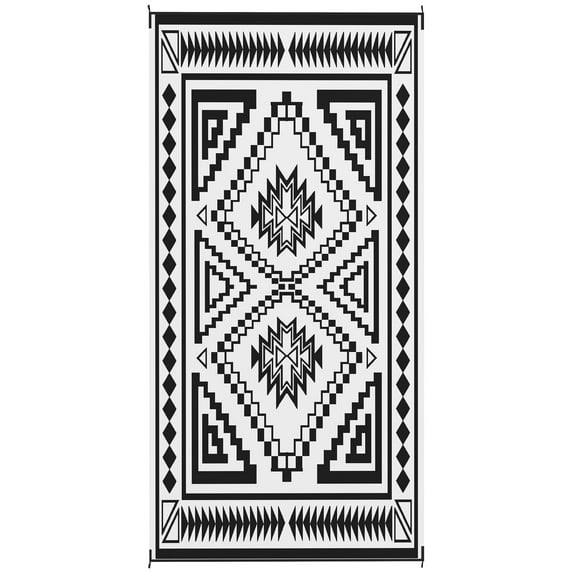 9'x18' Reversible Waterproof Outdoor Plastic Straw Rug with Carry Bag ...