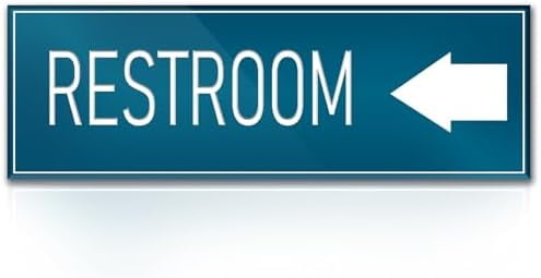 9"x3" Restroom Left Arrow Directional Sign Self-adhesive Door Wall ...