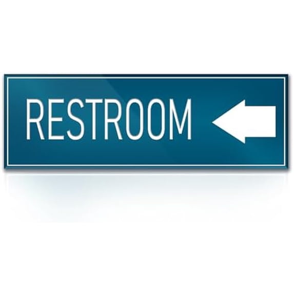 9"x3" Restroom Left Arrow Directional Sign Self-adhesive Door Wall ...