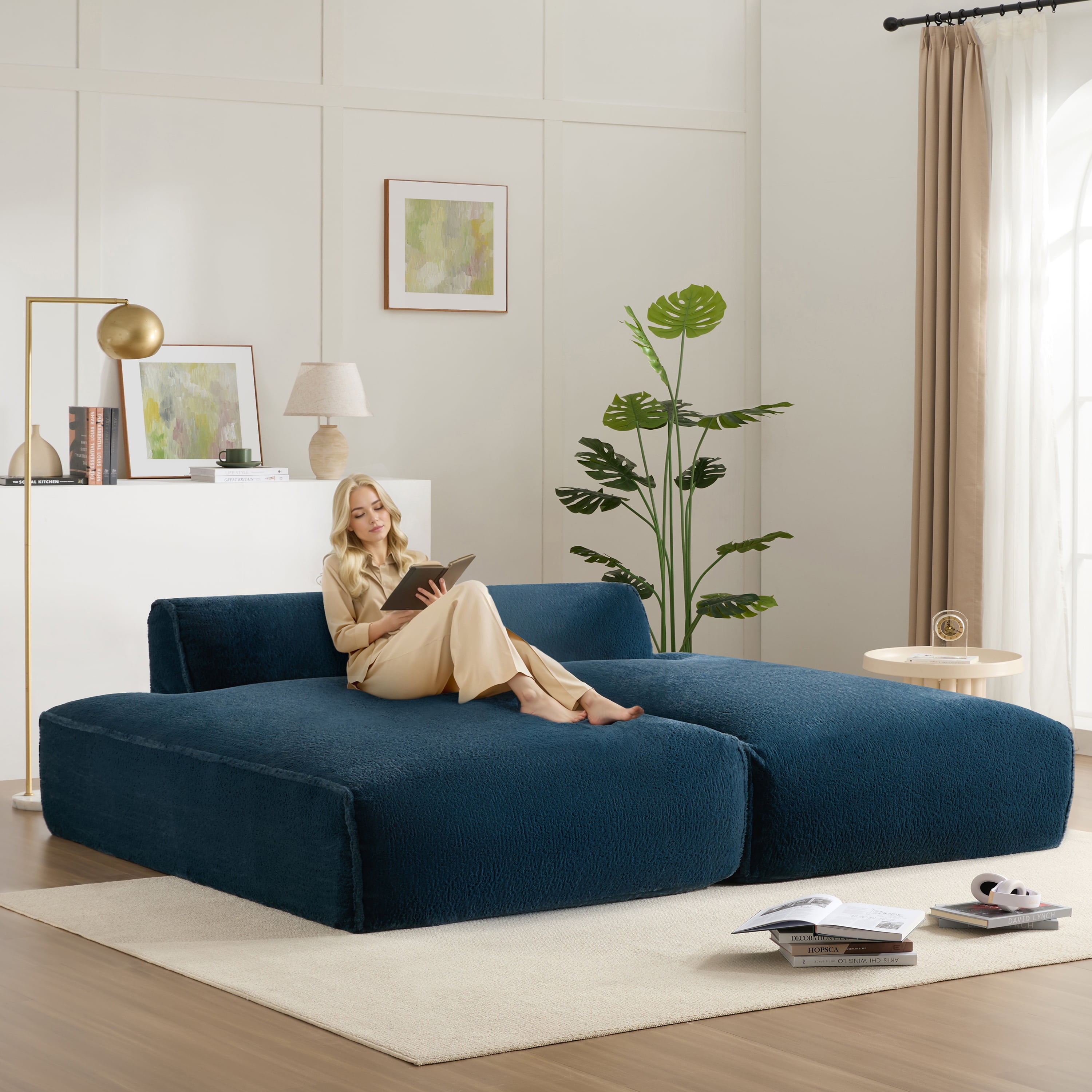 90.0"Oversized Modular Sectional Sofa,Fully Compressed,Spacious Foam ...