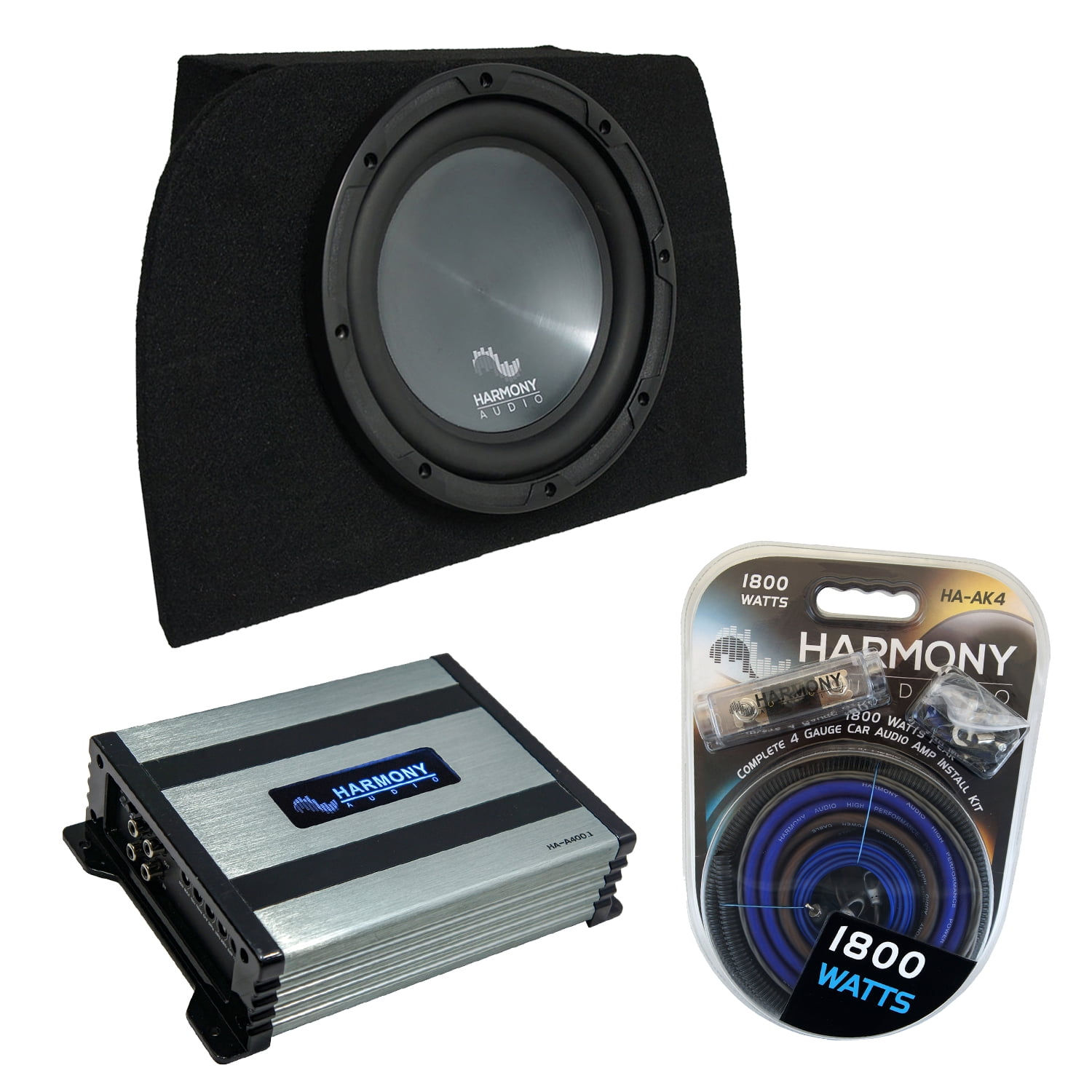 90-05 Mazda Miata MX-5 Convertible Harmony R104 Single 10" Sub Box & HA ...