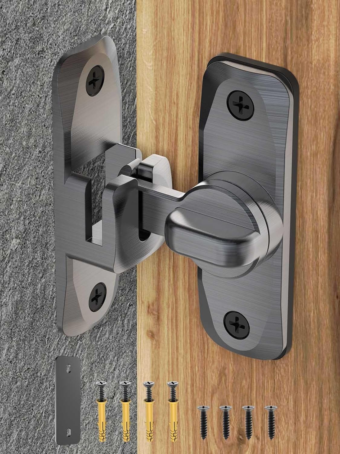 90/180 Degree Flip Barn Door Lock, Protect Privacy - Security Sliding ...