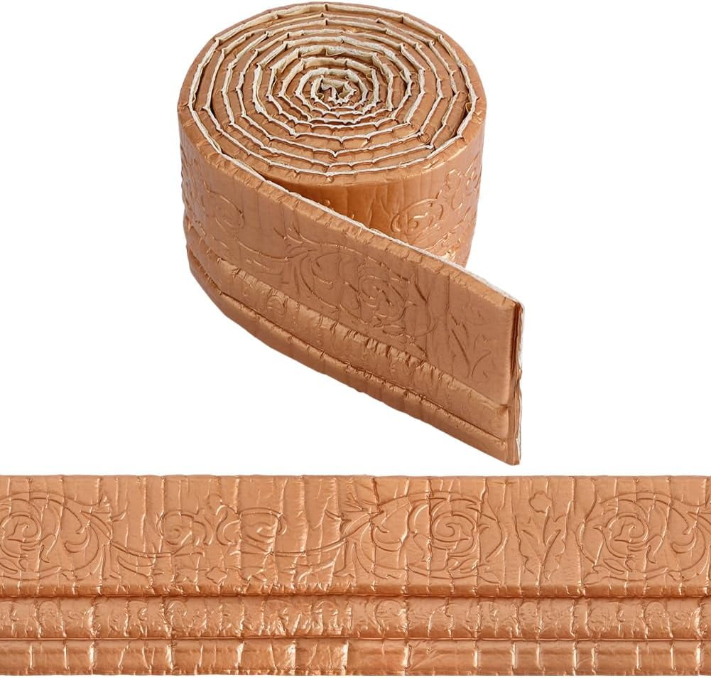 90.5 x 3.9in Peel and Stick Wallpaper Border Crown Molding Bronze Self ...