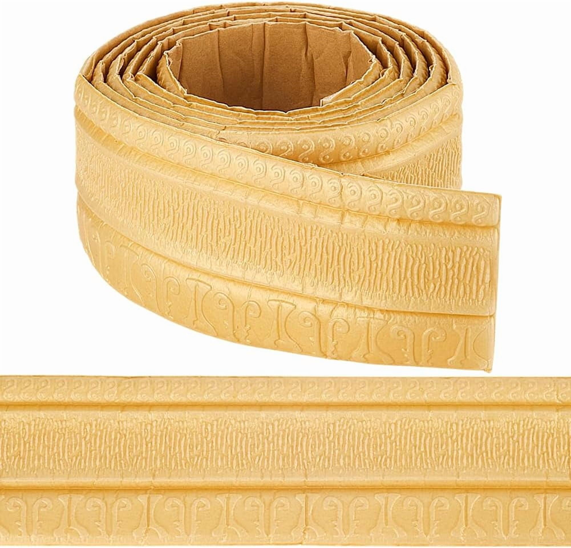 90.5x3.14in Peel and Stick Wallpaper Border Molding Gold Self Adhesive ...