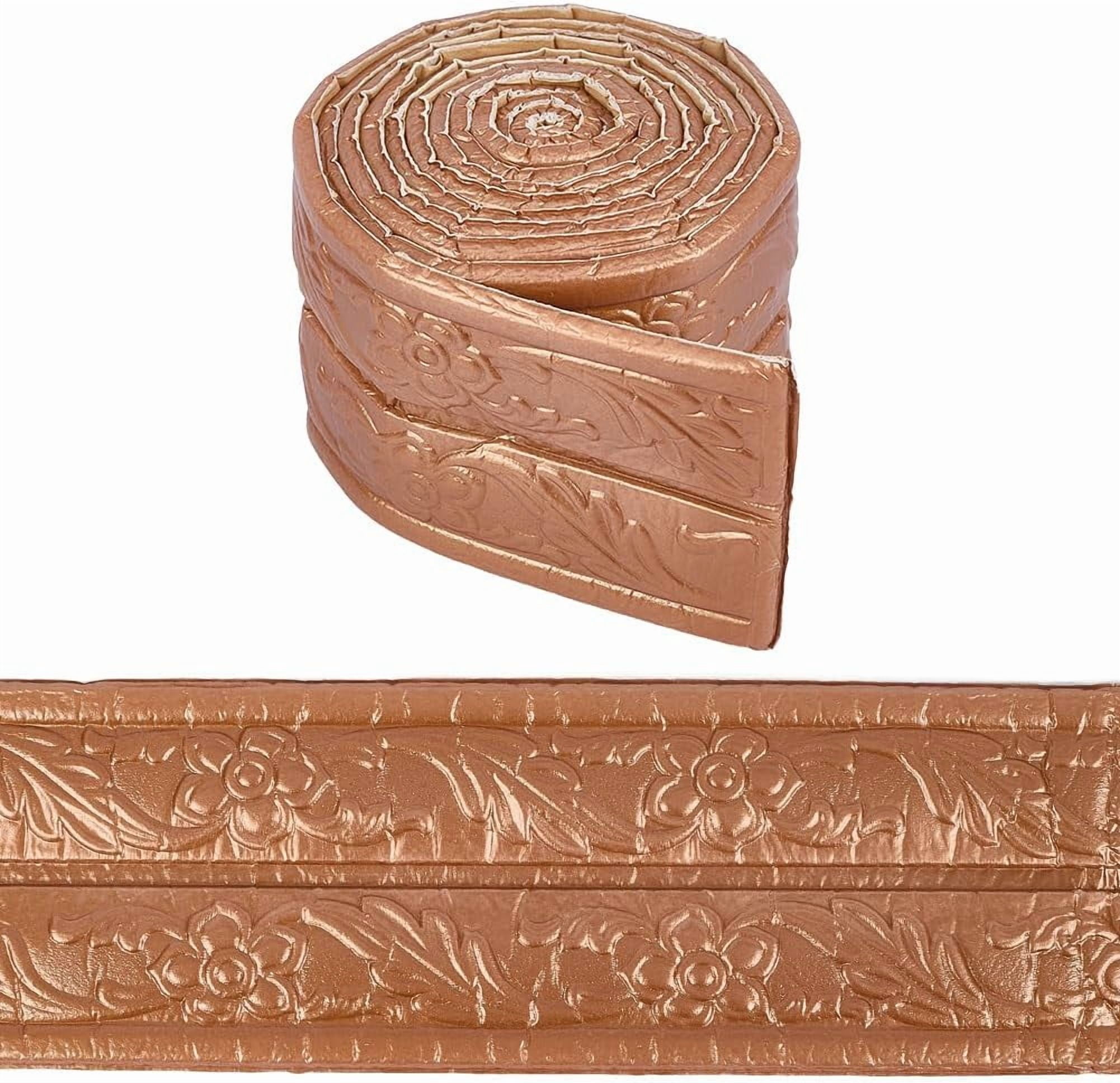 90.5x3.46In Self Adhesive Molding Trim Vintage Brown XPE Peel and Stick ...