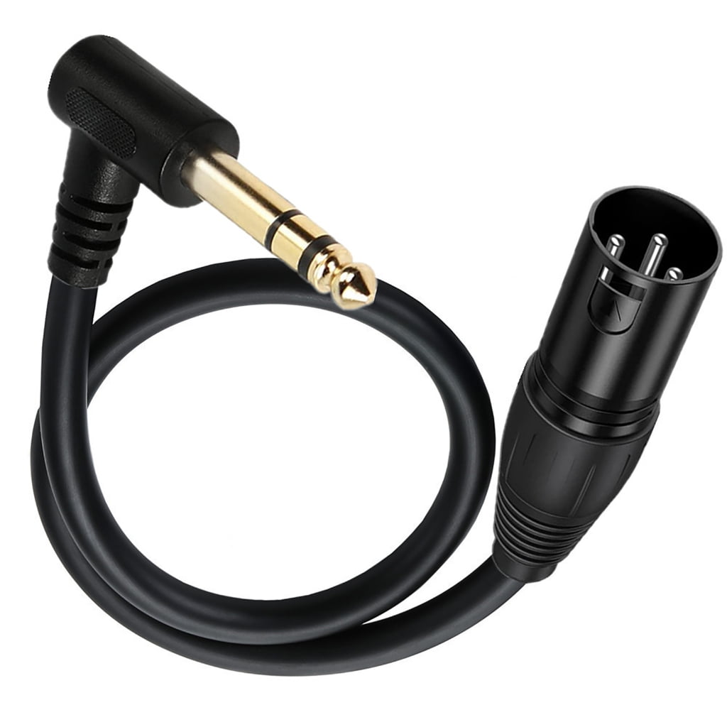 90° 6.35mm 1/4" Male to XLR 3Pin Stereo Audio Connector Cable for ...