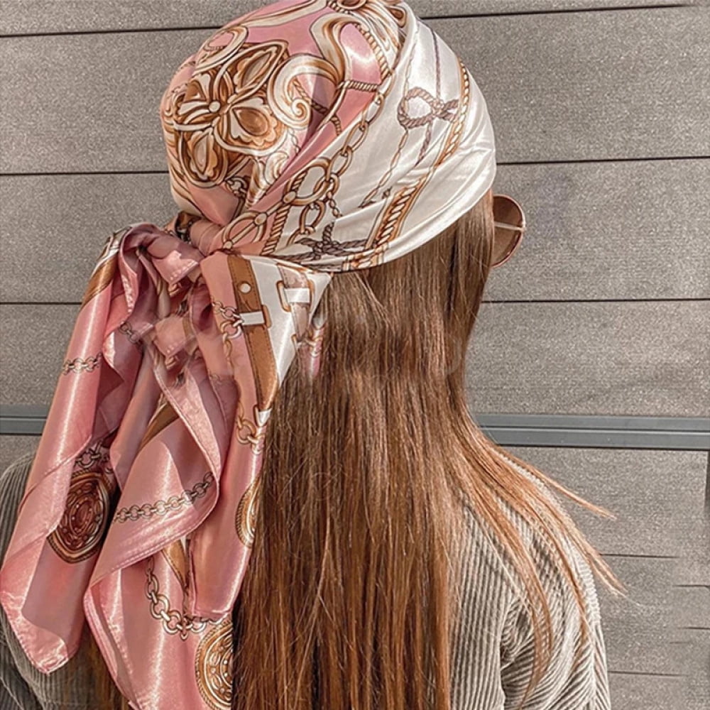 90*90cm Square Silk Scarves Women Hijab Shawls Fashion Print Kerchief ...