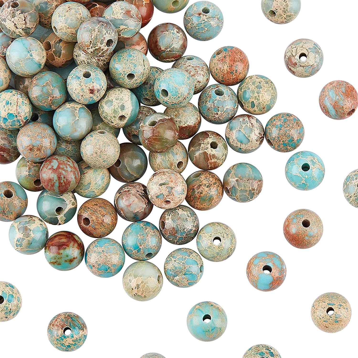 90-96pcs 8mm Natural Imperial Jasper Beads Regalite Jasper Bead Strands ...
