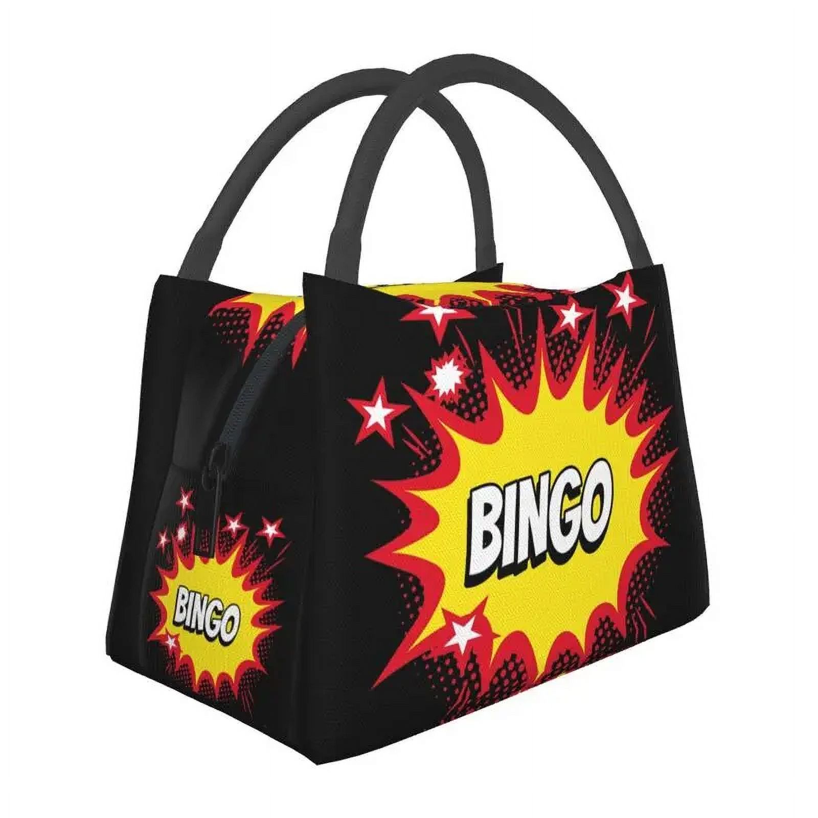 90 Ball Bingo Paper Game Insulated Lunch Bag for Women Waterproof ...