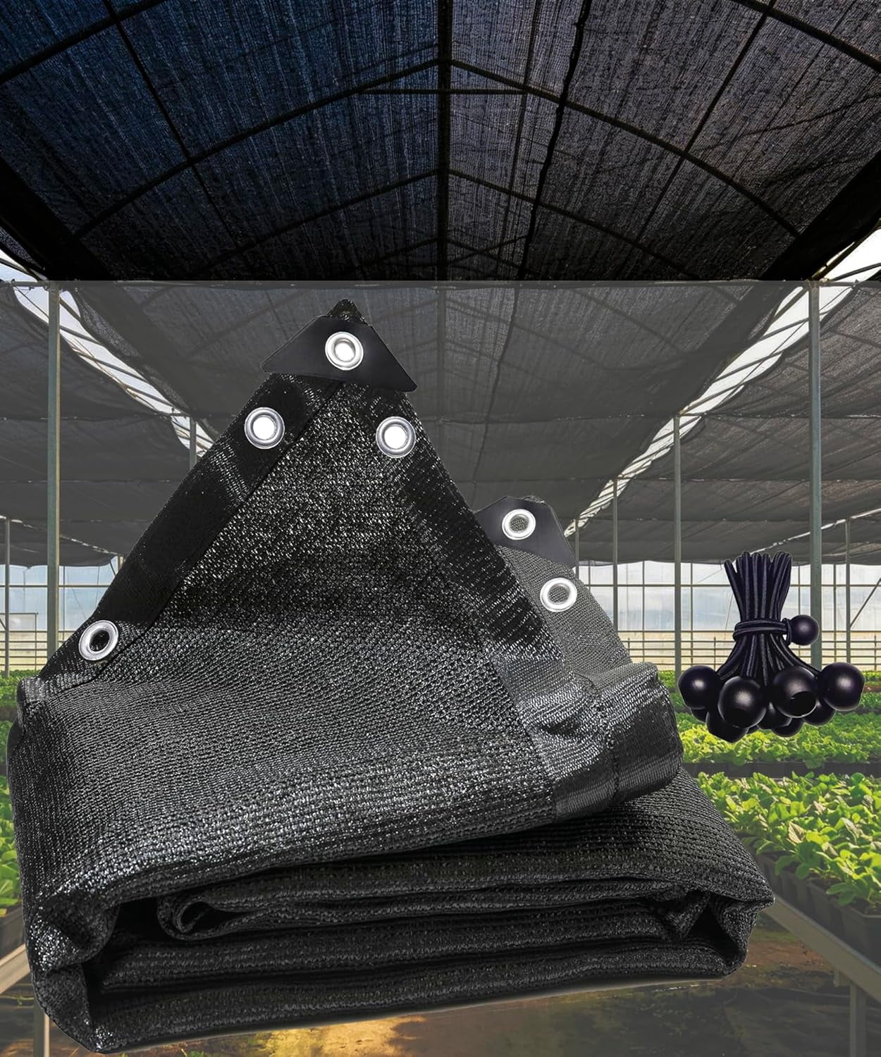 90% Black Shade Cloth 6ft x 8ft Heavy Duty Outdoor Mesh Tarp with ...
