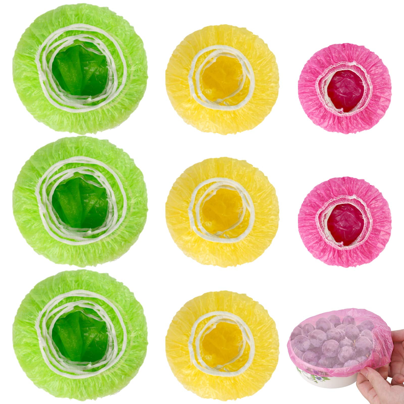 90 Bowl Covers Reusable - Plastic Bowl Covers Elastic Reusable - Food ...