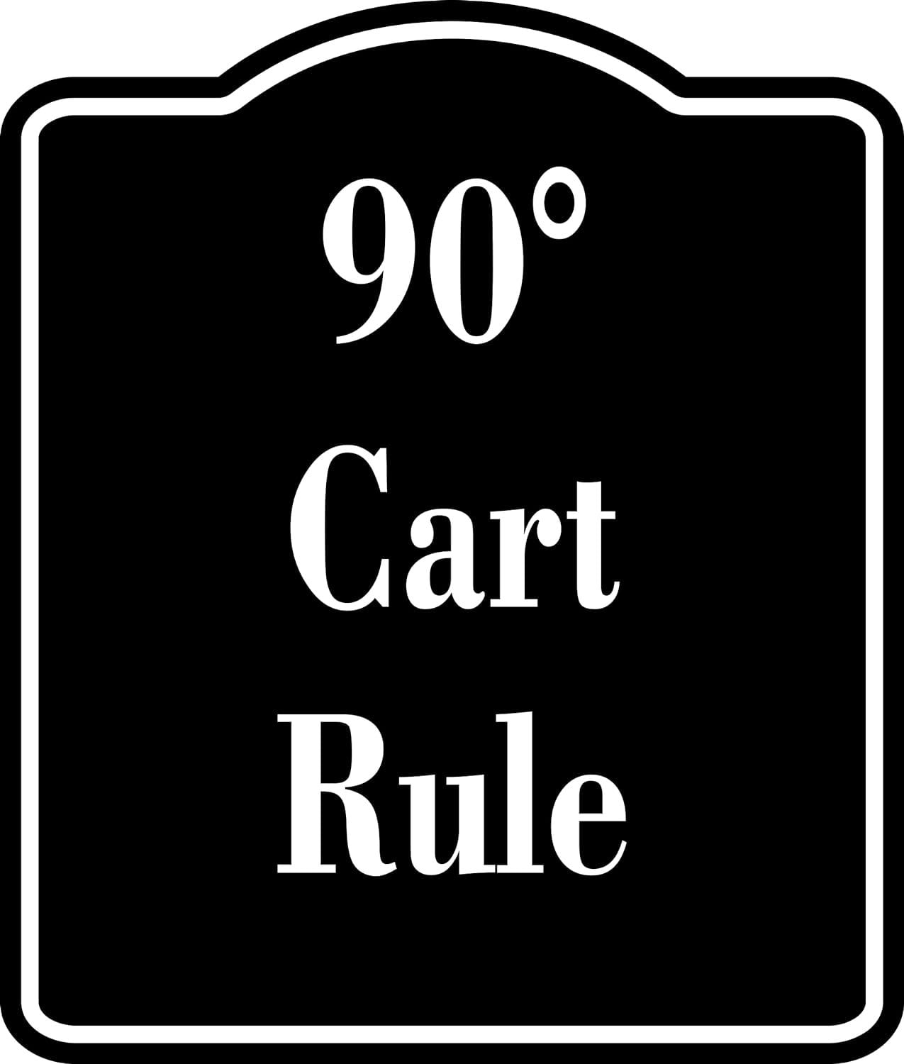 90 Cart Rule Golf Course BLACK SIGN Aluminum Composite Sign, 8.5"x10 ...