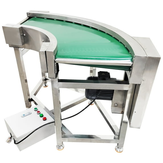 90 °Change Direction PVC Conveyor Adjustable Speed Curved Conveyor Belt ...