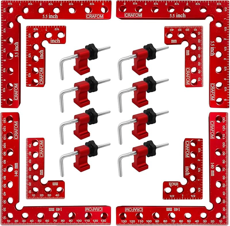 MY 90 ° Corner Clamping Squares, Set of 8 (3" & 5.5"), Aluminum Alloy ...