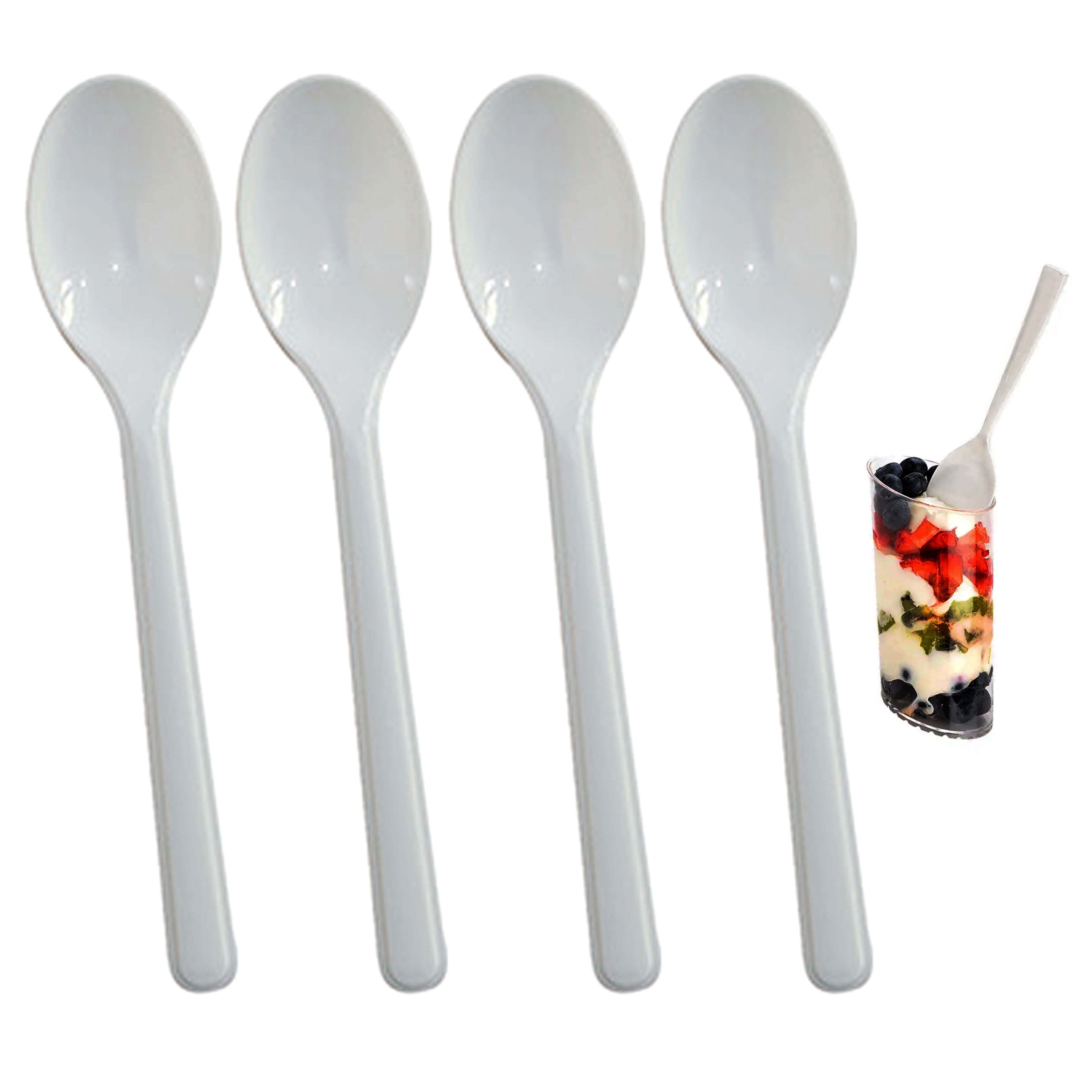 90 Ct Party Spoons Disposable Plastic Cutlery Utensils Food Catering ...