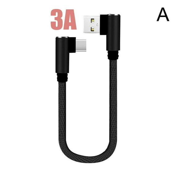 90 DEGREE Right Angle USB Type C Fast Data Sync Charger Charging Cable ...