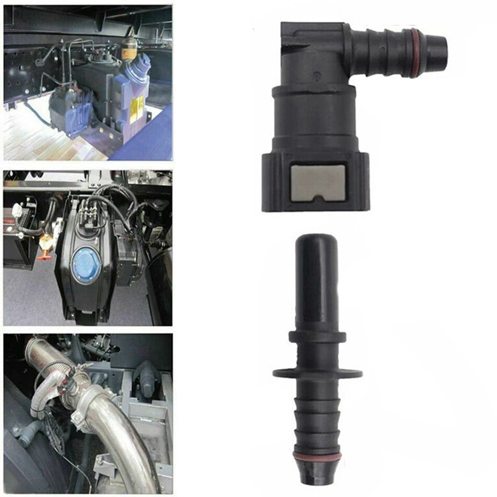 90 Deg Elbow SAE 9.89 Fuel Line Quick Release Connector Nylon Hose ID ...