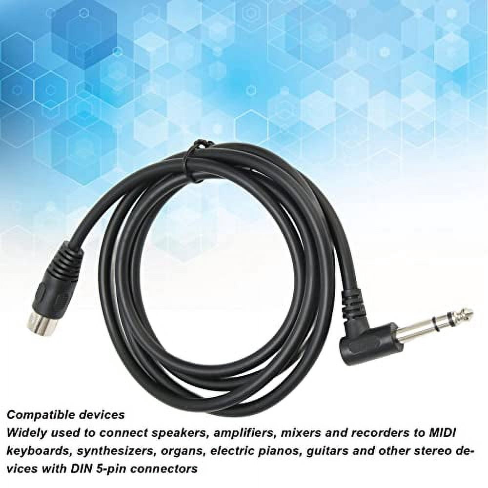 90 Degree 6.35mm Male to MIDI 5Pin Male Cable, Speaker Amplifier Mixer ...