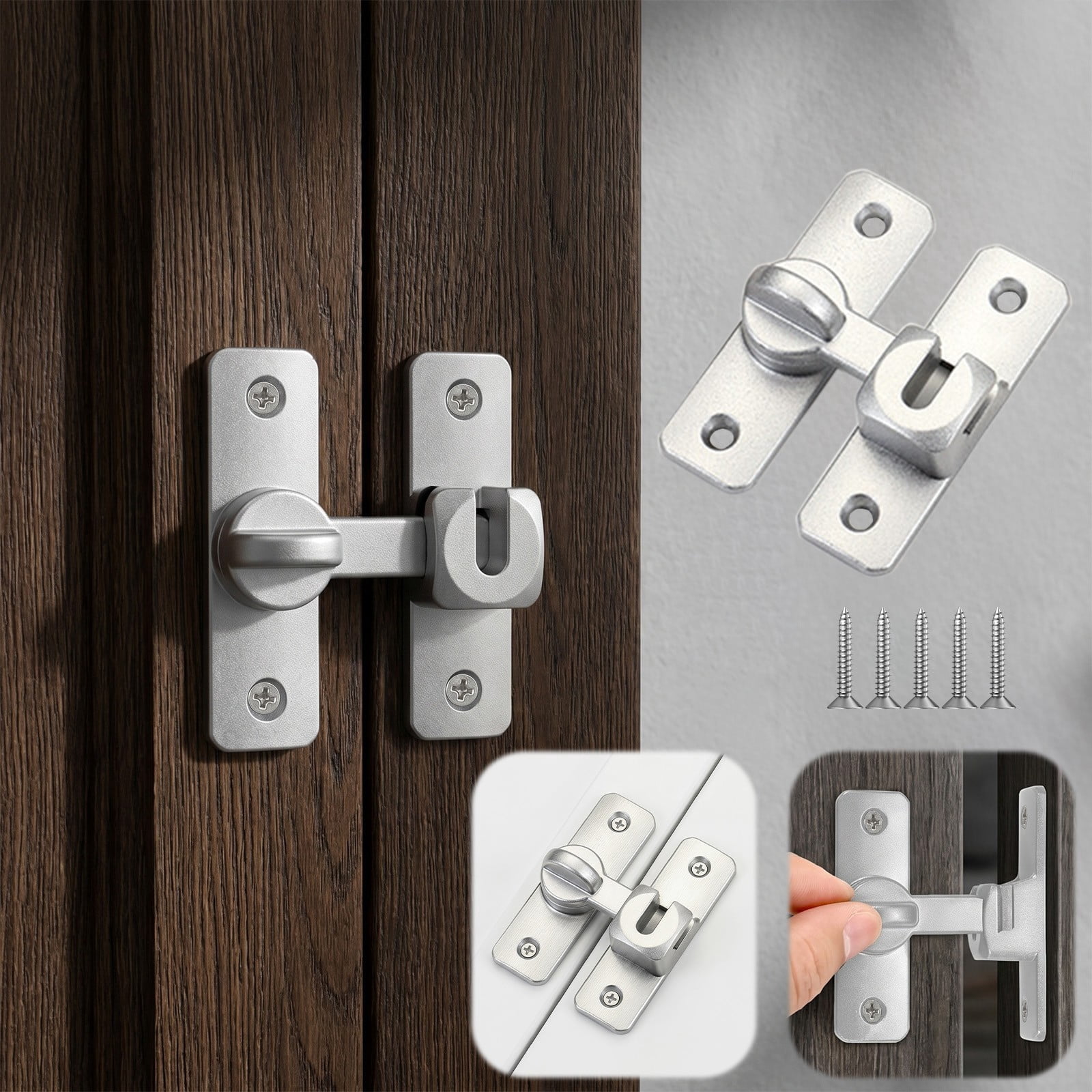 90 Degree Alloy Door, Rotate Door Lock for Barn Door Cabinet Window ...