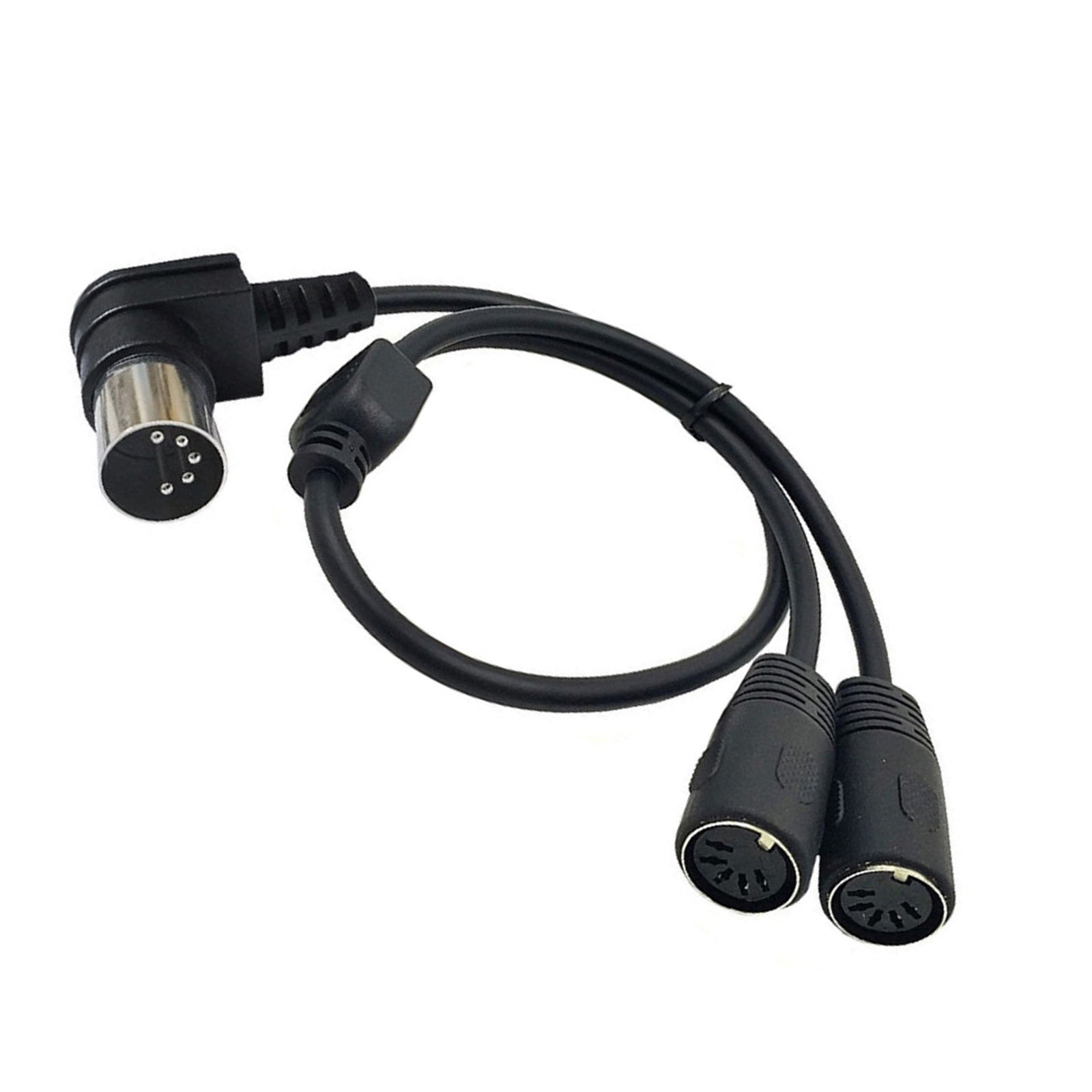 90 Degree Angle 5 Pin DIN Y Splitter MIDI Cable Adapter, Dual 2 x DIN-5 ...