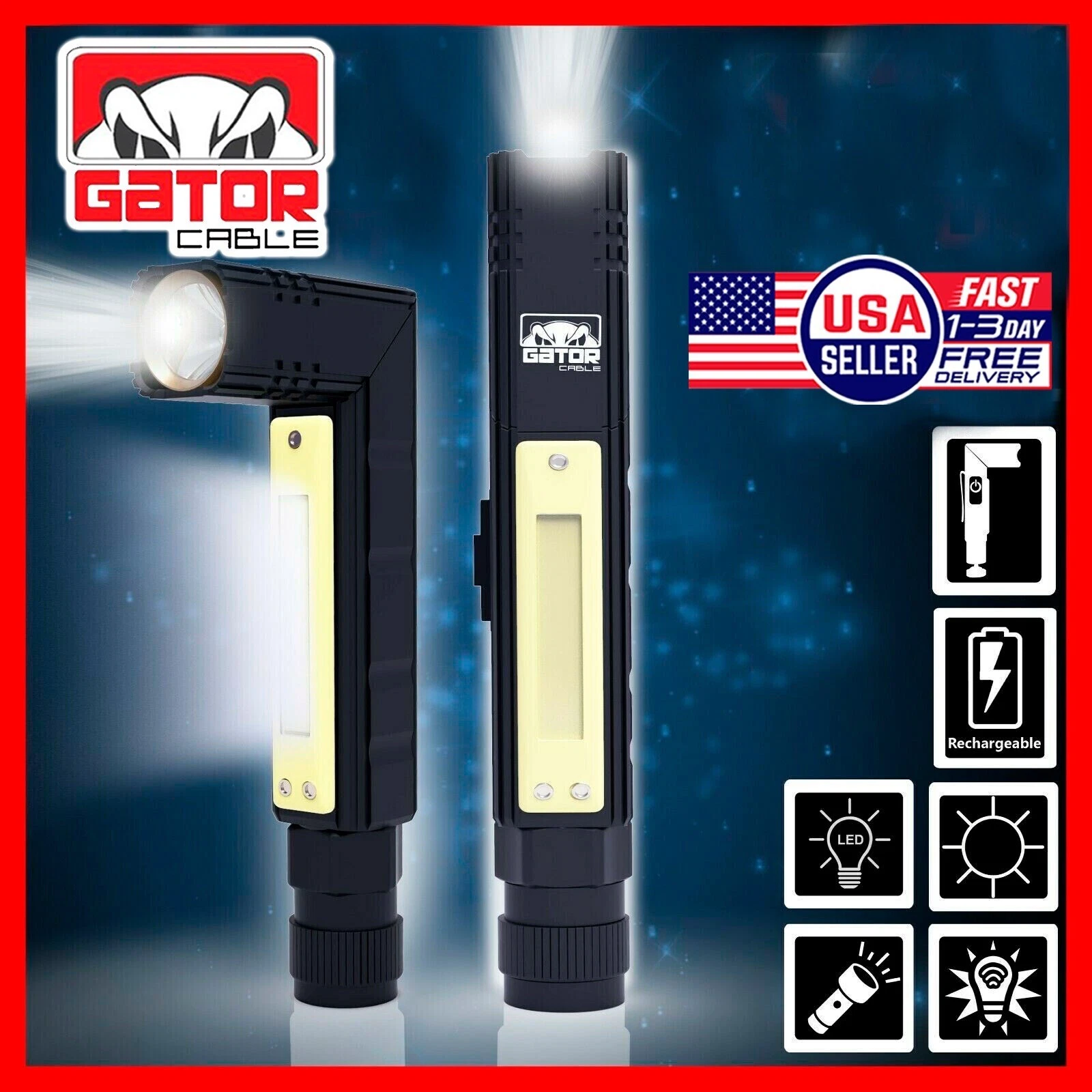 90 Degree Angle Bright Flashlight Torch Light Tactical Military Led ...