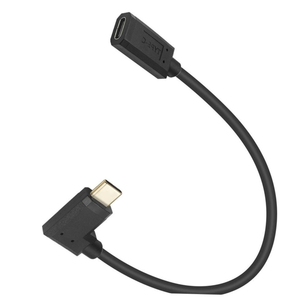 90 Degree Angle Type C Male to Female Cable 10Gbps Data Transmission ...