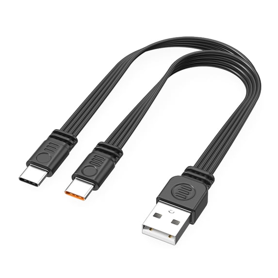 90 Degree Angled USB to Double Type C Data Cable Cord for Car ...