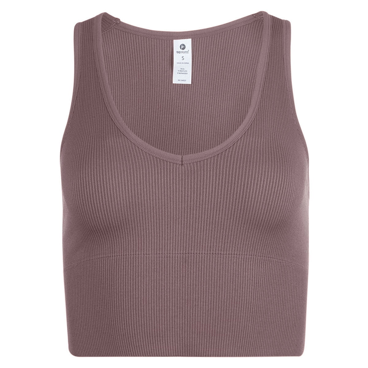 90 Degree By Reflex Women's Seamless V-Neck Crop Ribbed Tank Top ...