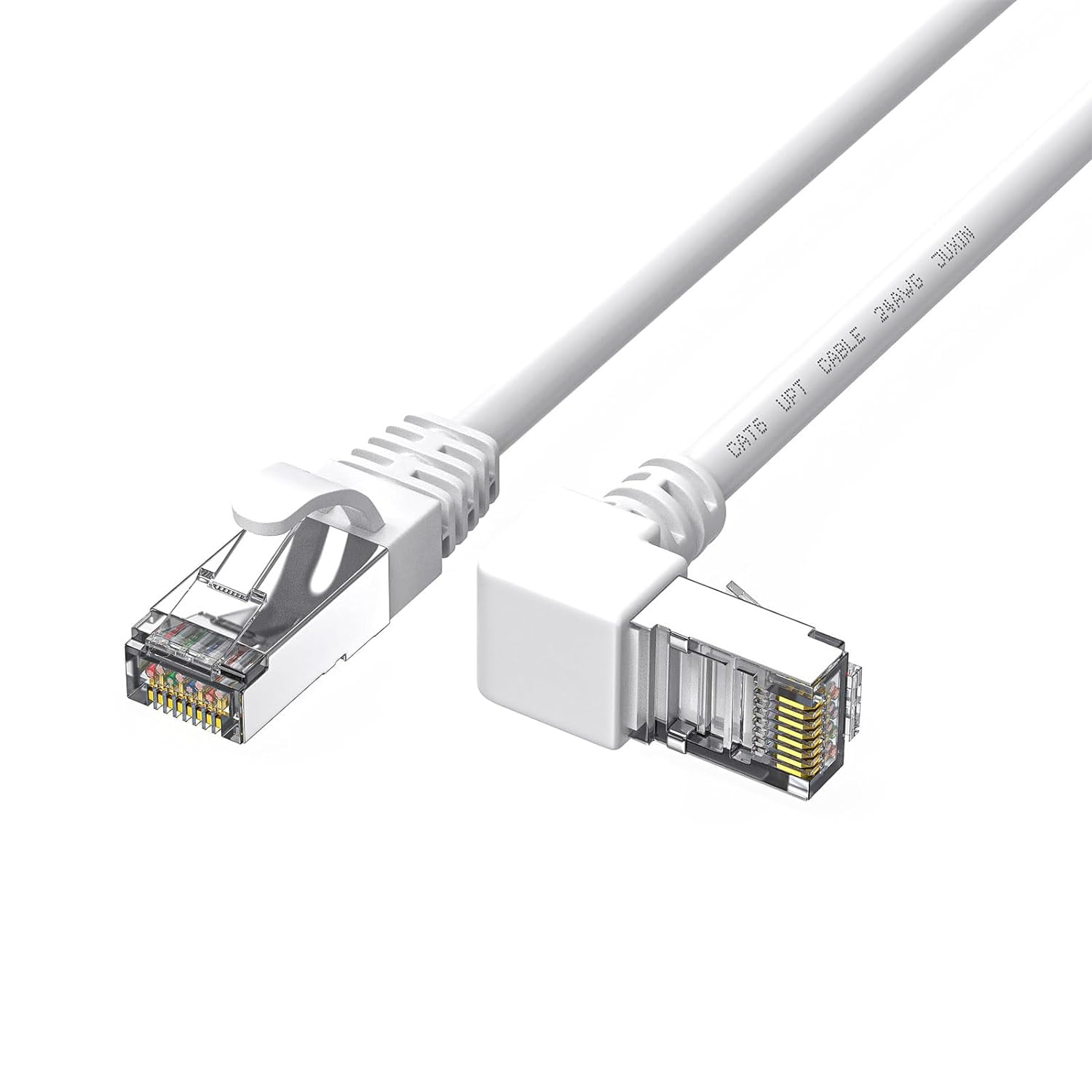 90 Degree CAT6 Ethernet Cable Right Angle RJ45 LAN Gigabit Network Cord ...
