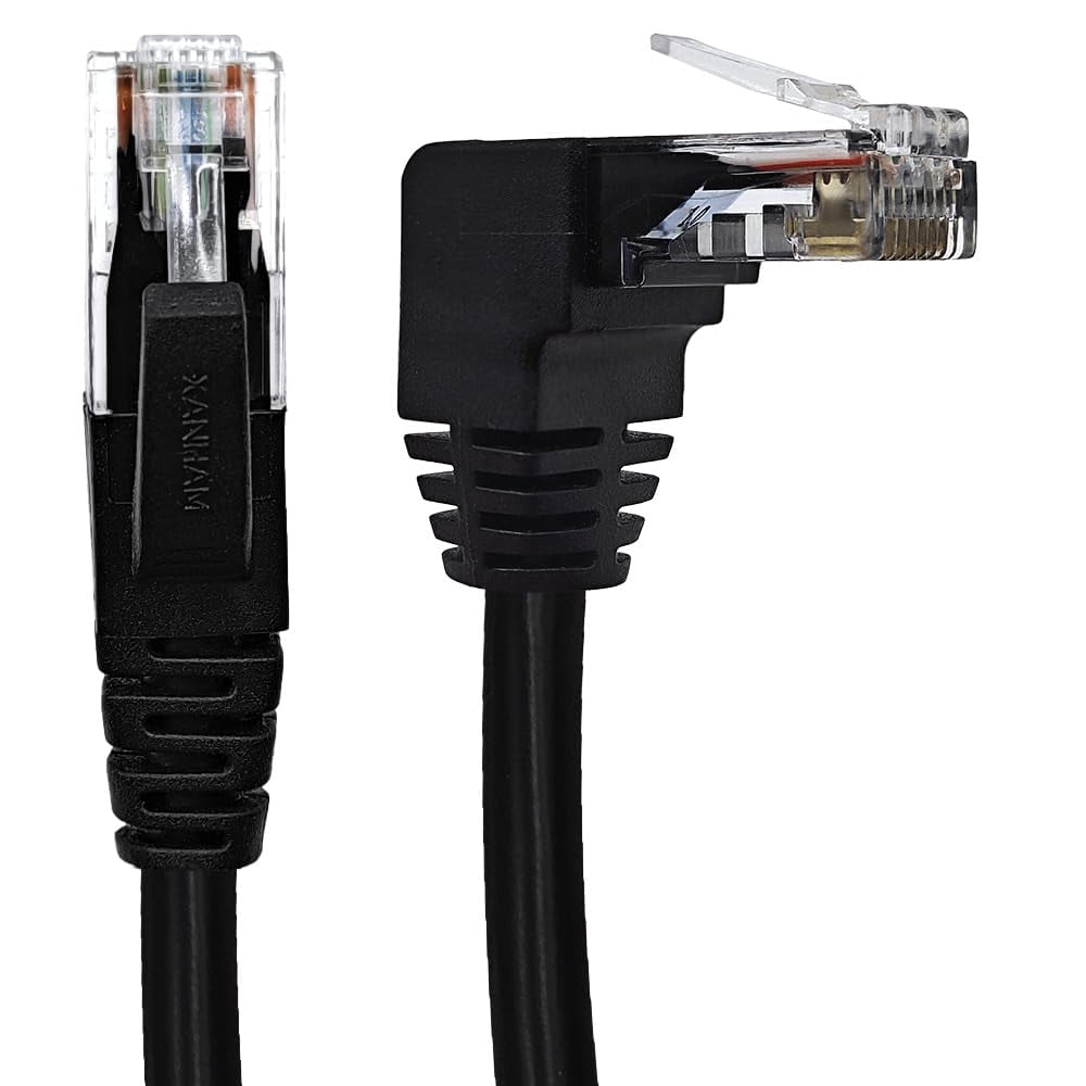90 Degree Cat 6 Ethernet Cable Downward Angle 3.3FT RJ45 Network Patch ...