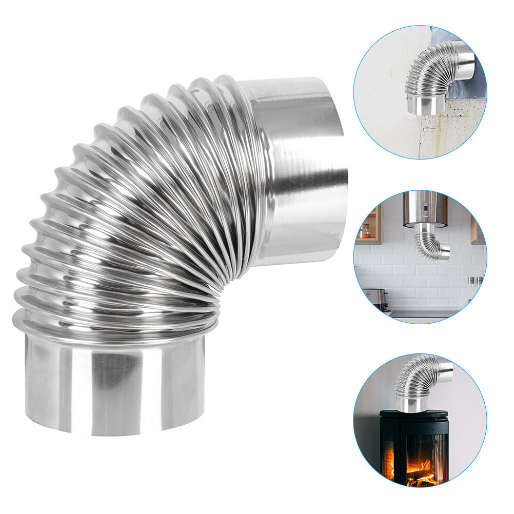 90-Degree Chimney Stainless Steel Flue Metal Flue for Outdoor Camping ...