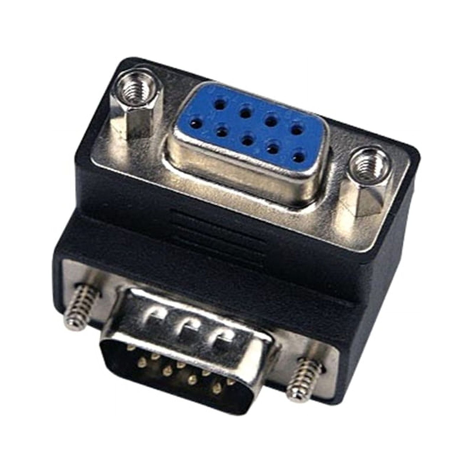 90 Degree DB9 9 Pin RS 232 Male to Female Serial Gender Changer ...