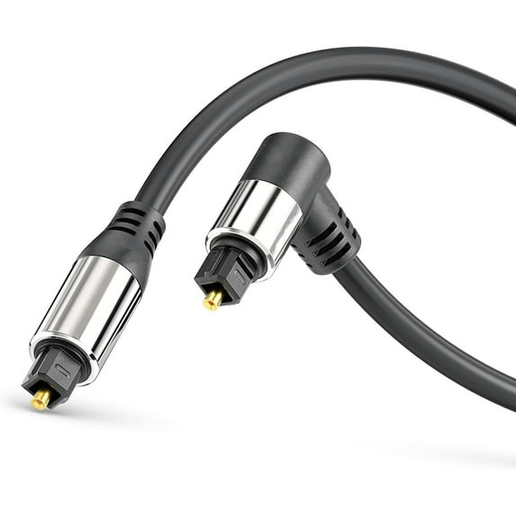 90 Degree Digital Optical Audio Cable (SPDIF TOSLINK) for TV, 5.1 ...