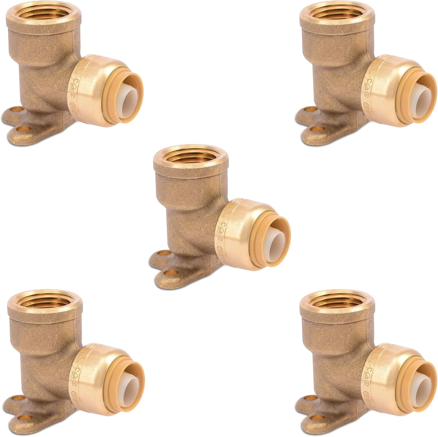 90 Degree Drop Ear Elbow Push Fit Plumbing Fittings 1/2" x 1/2" NPT ...