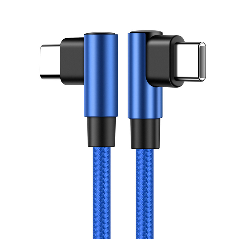 90 Degree Elbow Type-c Cables 20V 3A 60W PD Fast Charging Type C To Type C Male to Male USB Type ...