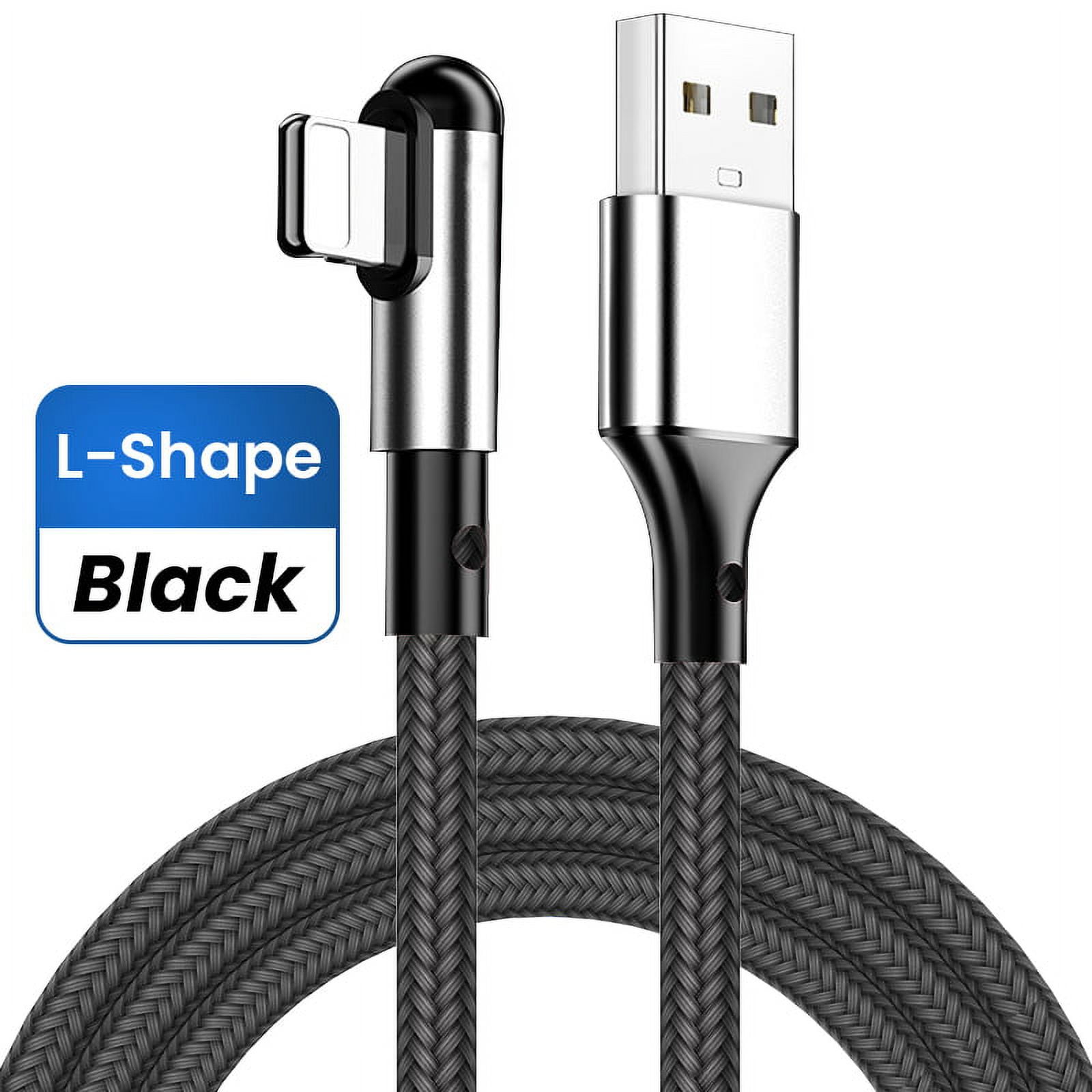 90 Degree Fast Charging Usb Cable, L-shape Nylon Usb Wire Cord Alloy ...