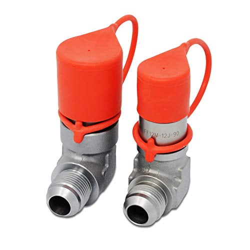 90 Degree Flat Face Hydraulic Quick Connect Coupler Set, 3/4″ JIC Male ...