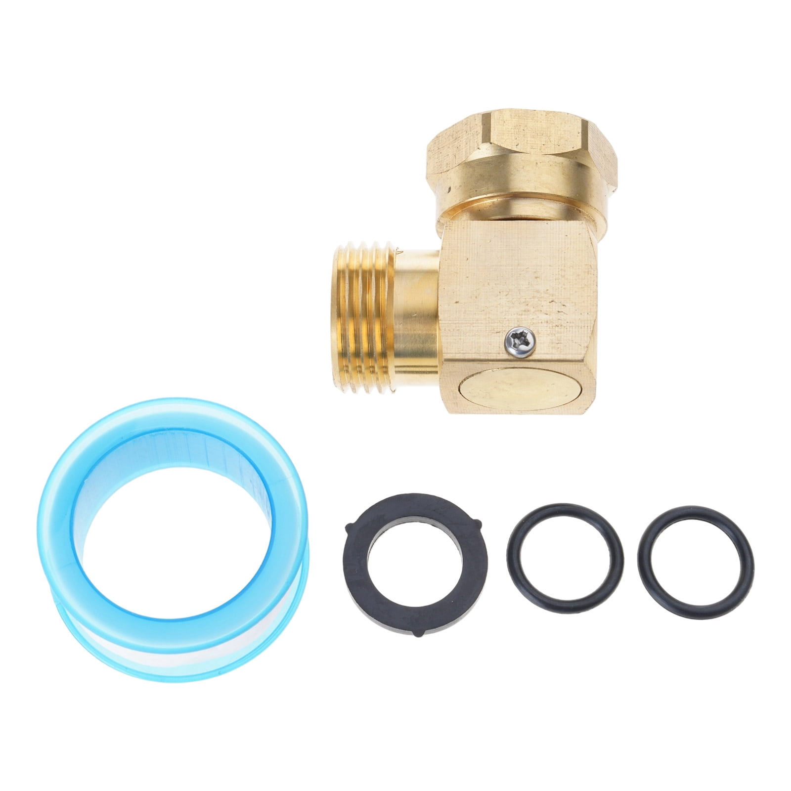 90 Degree Garden Hose Swivel Elbow Connector Heavy Duty Brass L Shaped ...