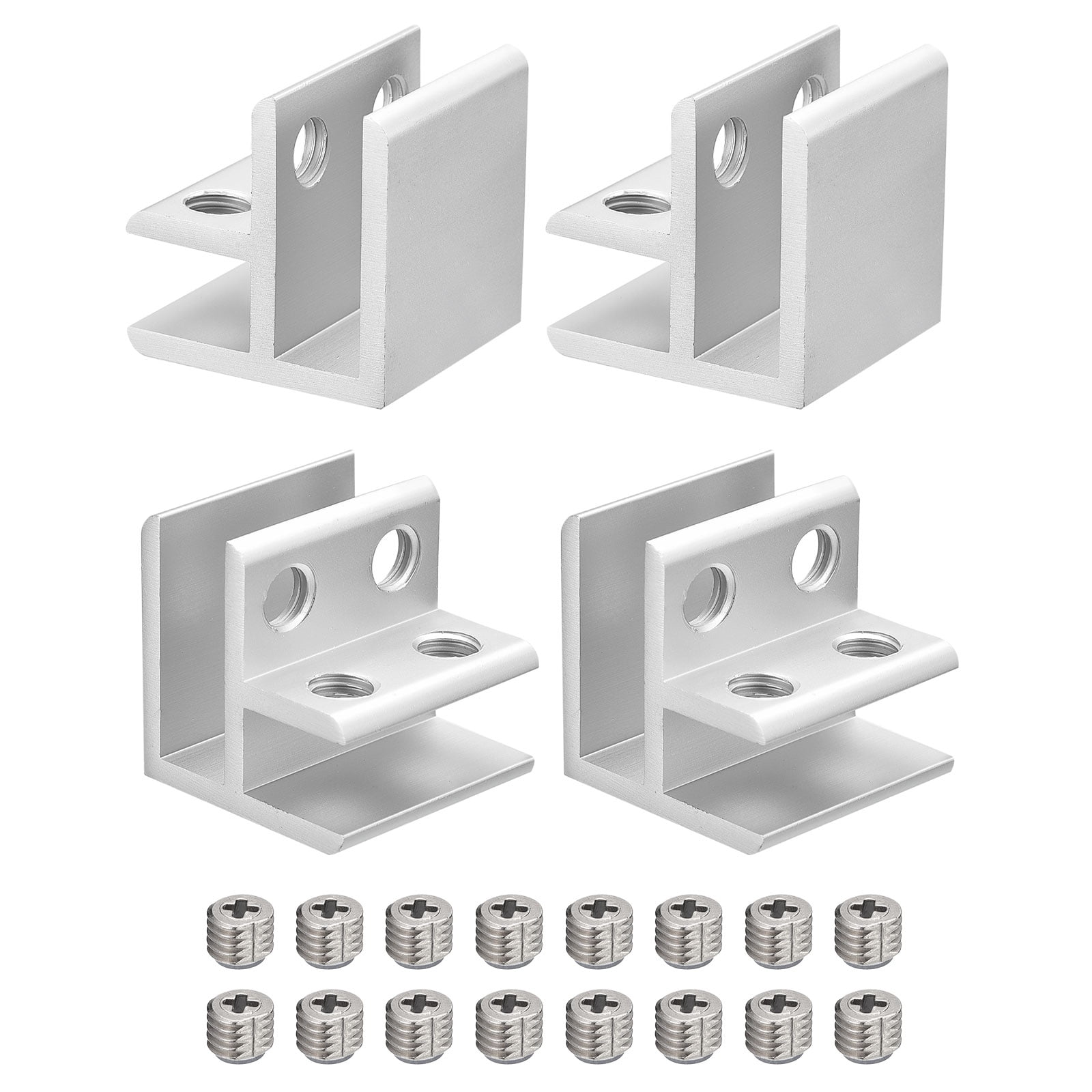 90 Degree Glass Clamp, 4 Pack for 8-12mm Aluminum Alloy Double Side ...