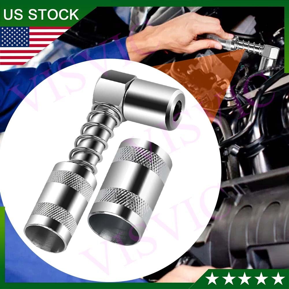90 Degree Grease Coupler Adapter Grease Nozzle Adapter Grease Gun ...