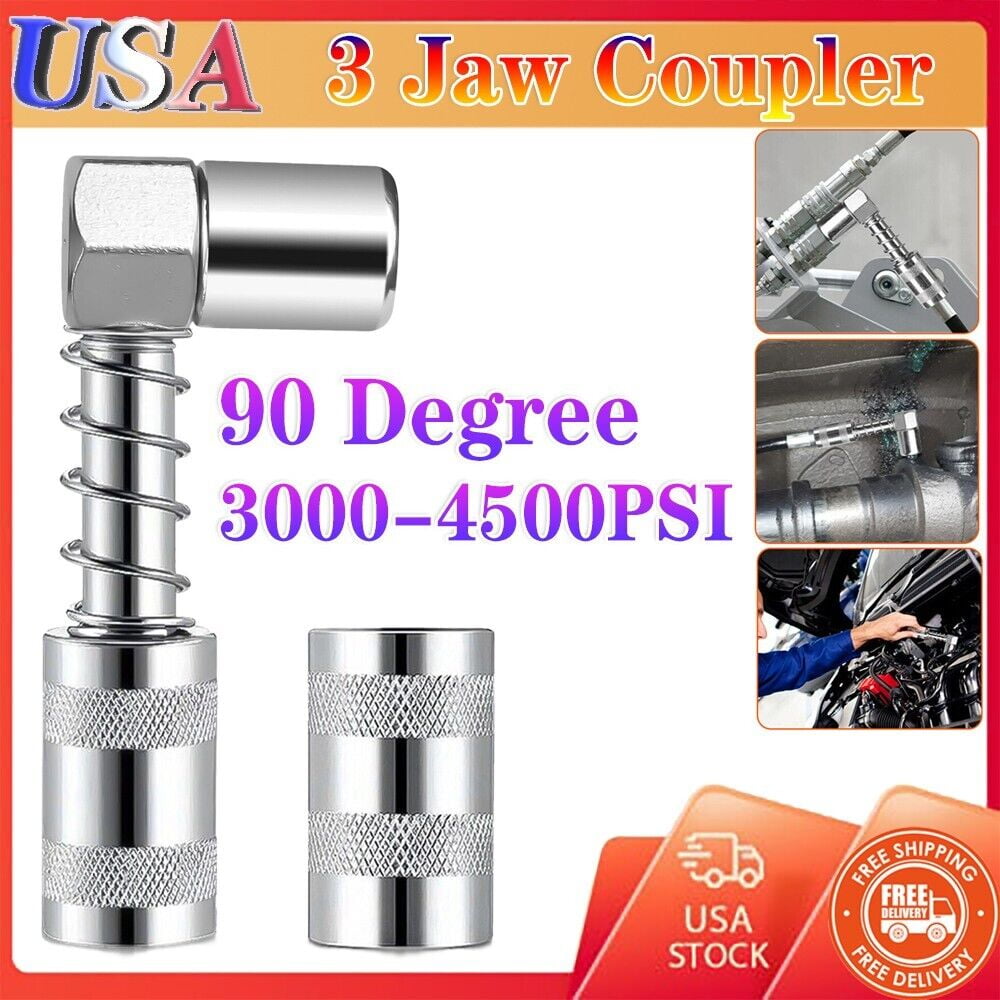 90 Degree Grease Coupler Adapter Grease Nozzle Adapter Grease Gun ...