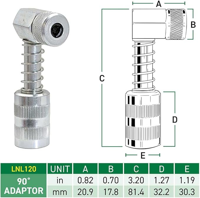 90 Degree Grease Coupler Adapter Parts Grease Nozzle Grease Gun ...