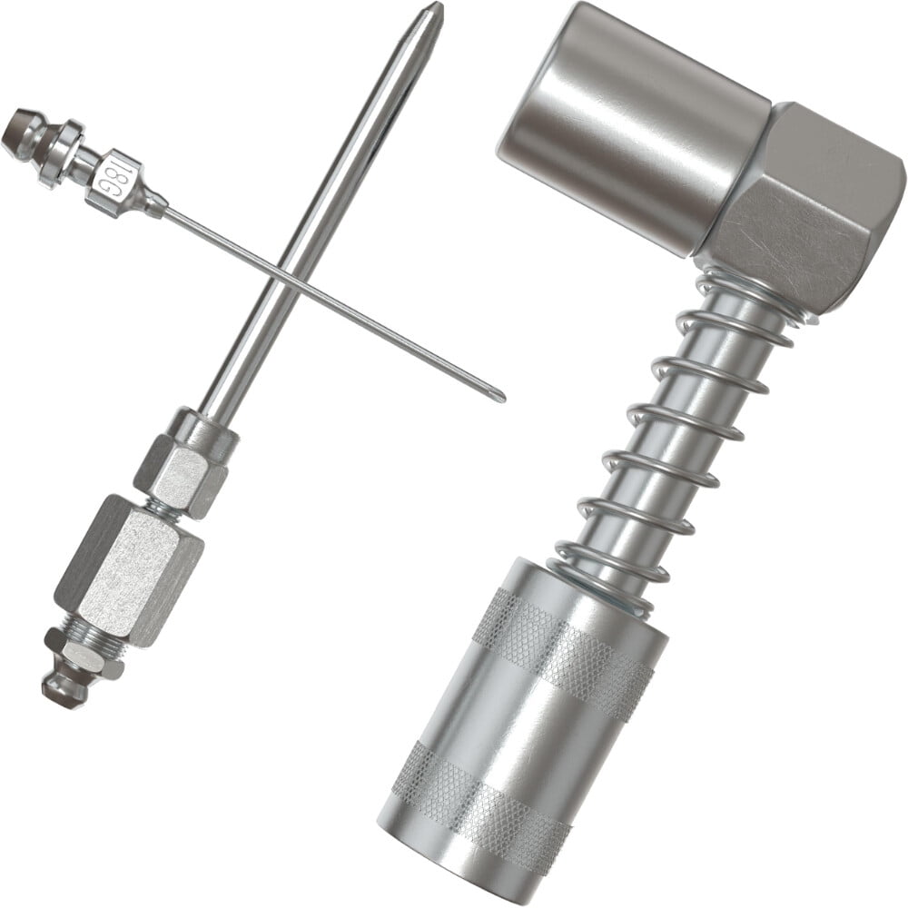 90 Degree Grease Nozzle Adapter 3 Jaw Coupler Needle Nozzle Grease ...